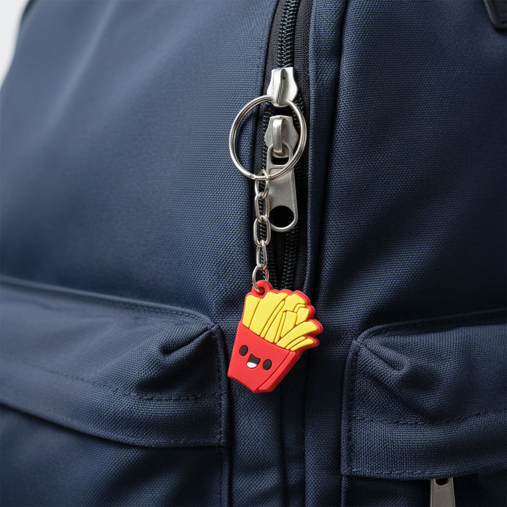 Cute Smiley French Fries Shape Cartoon Keychain (1 Pc)