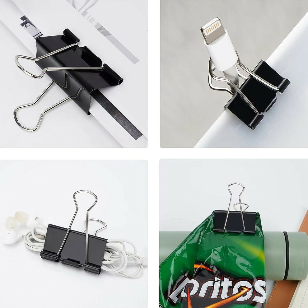 Heavy Duty Binder Clips Set with Strong Spring Grip (32 mm, 12 Pieces)