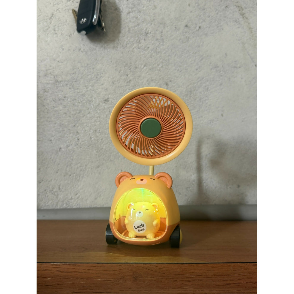 Kids Bear Fan Lamp with Night Light | Cute Table Fan for Study & Bedsi