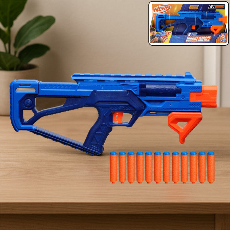 Nerf N-Series Double Impact Blaster High-Performance Foam Dart Gun wit