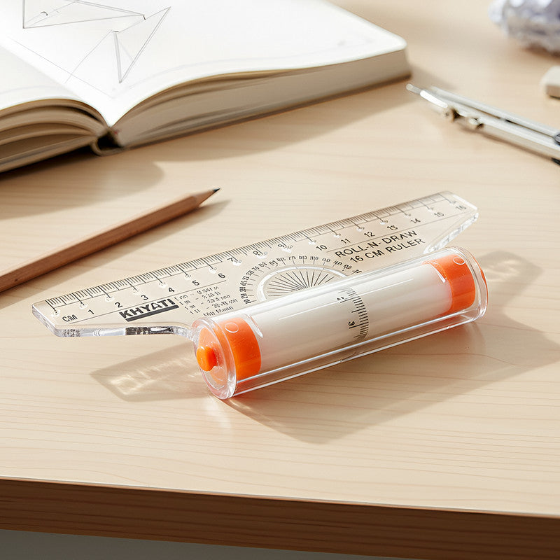 Roll-N-Draw 16 cm Precision Ruler with Rolling Mechanism for Perfect C