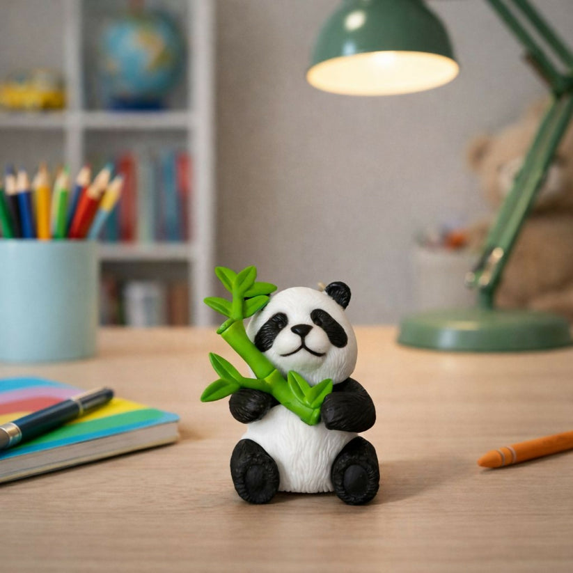 Cute Panda poly-resin Showpiece with Bamboo for Home & Office Desk Dec