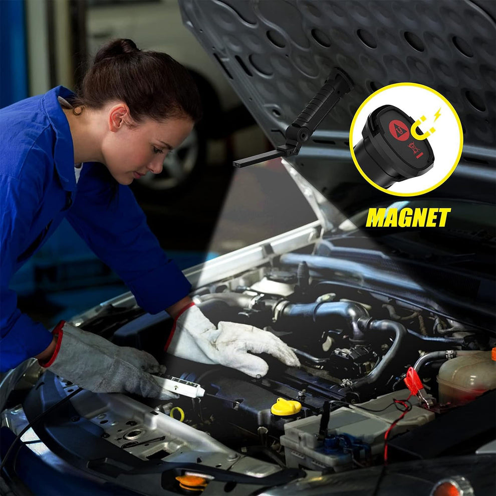 Compact Rechargeable Small LED Work Light with Adjustable Arm and Magn