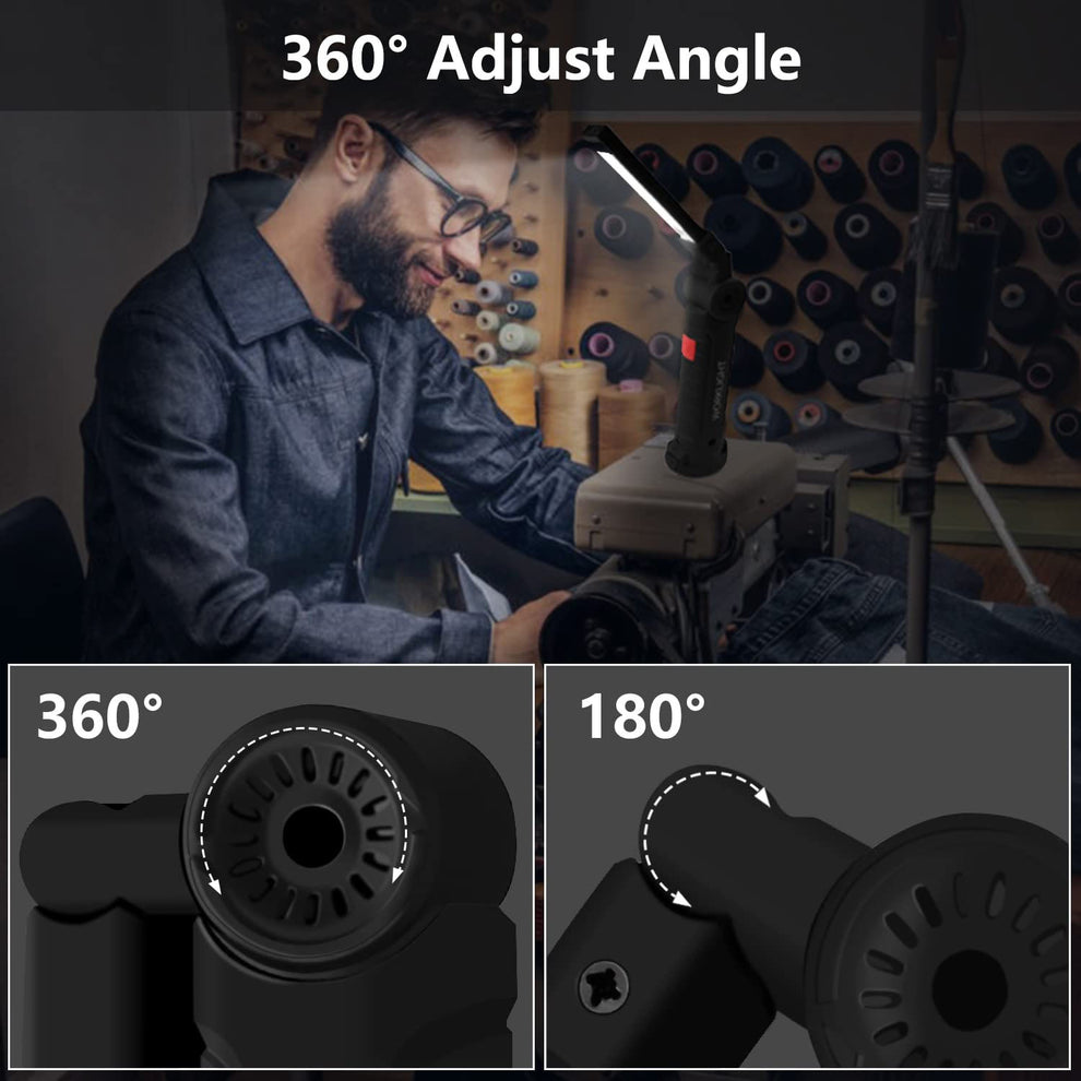 Compact Rechargeable Small LED Work Light with Adjustable Arm and Magn