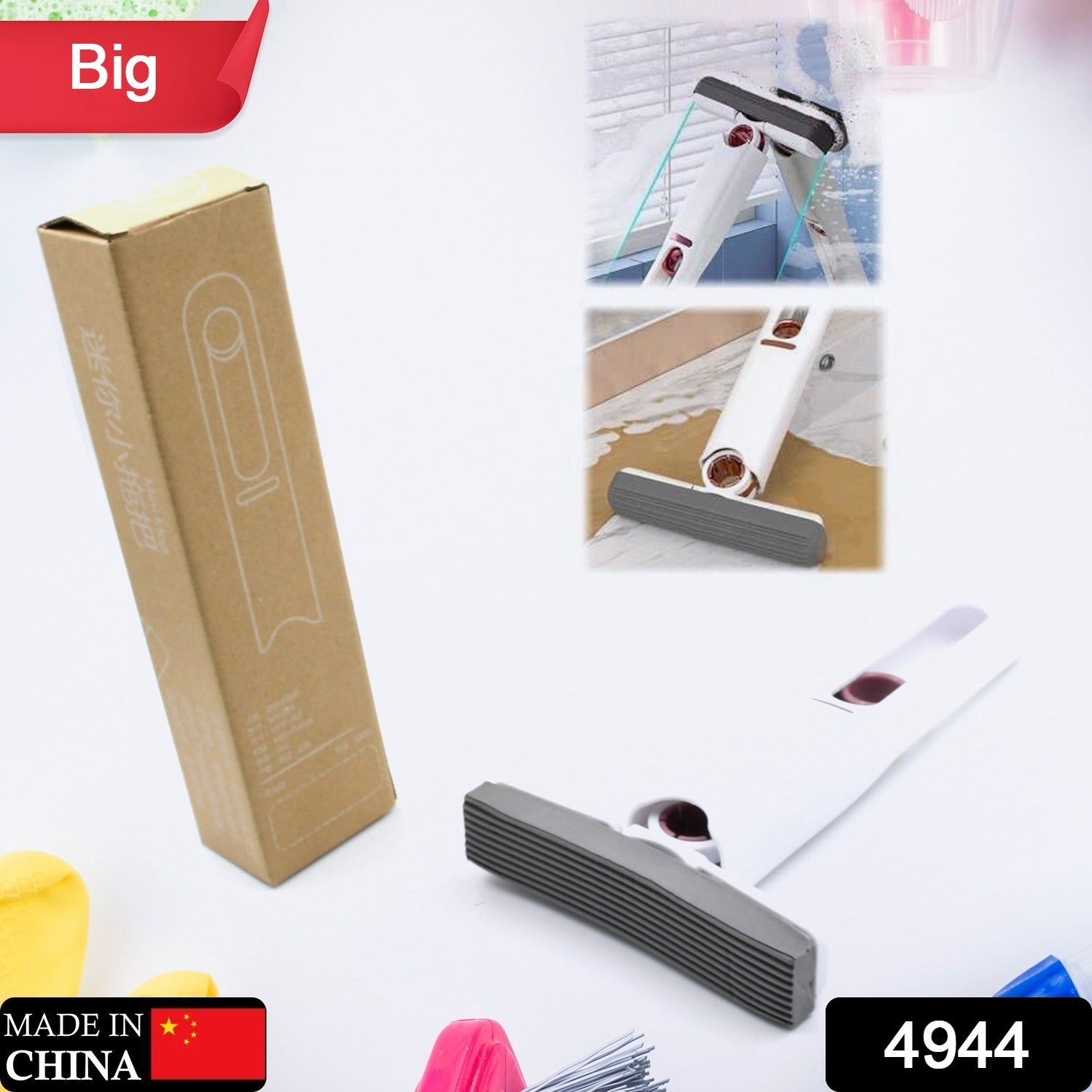 Portable Self-Squeeze Short Mop, Mini Hand Wash-Free Strong Absorbent ...