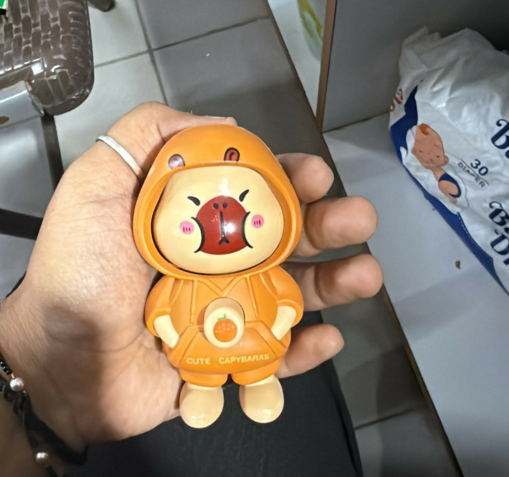 Cute Capybara Cartoon Keychain for Kids | Non-LED Backpack & Key Ring