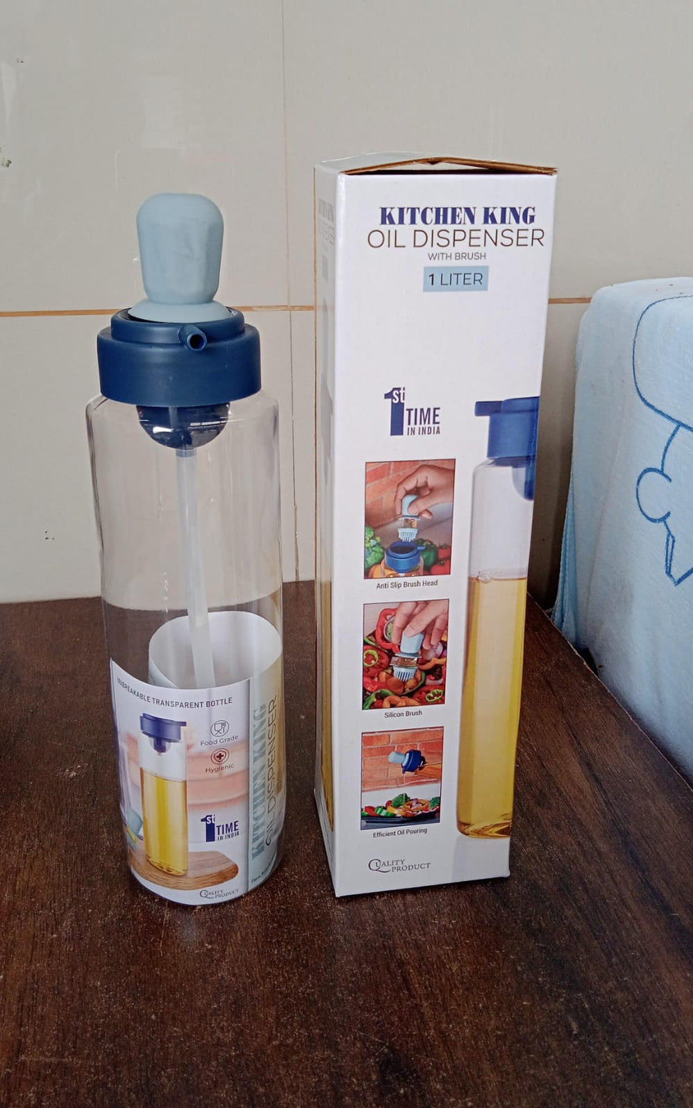 2 in 1 Transparent oilar dispenser with Silicone Oil Dropper Nozzle (1 ...