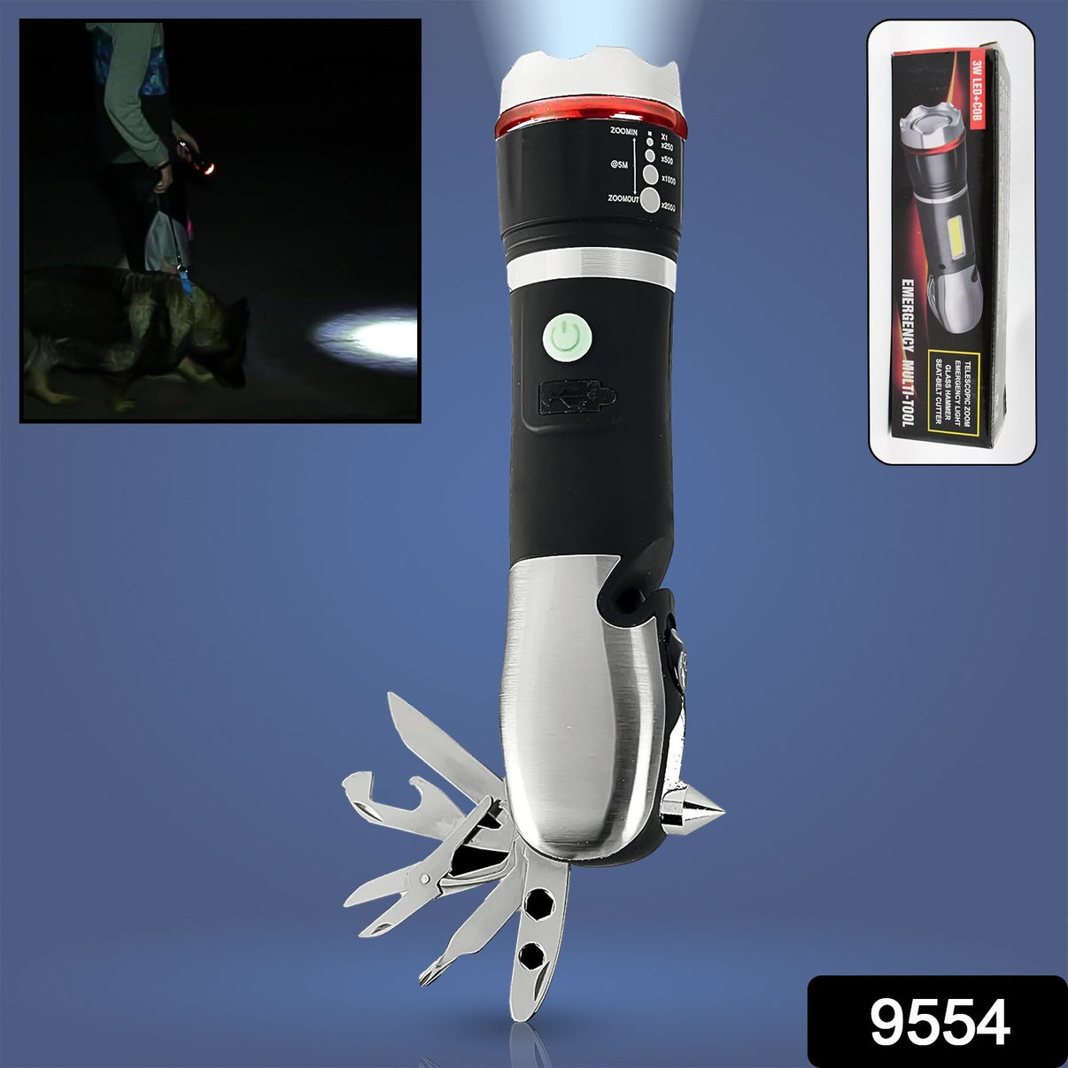 Buy Multi Tool LED Flashlight - All In One | DeoDap