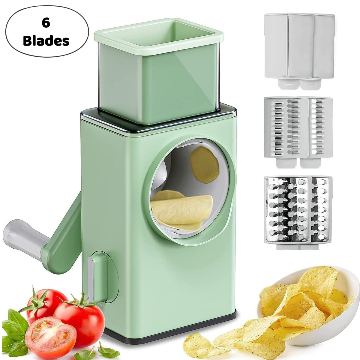 Buy Stainless Steel Vegetable Chopper - 6 Blades | DeoDap