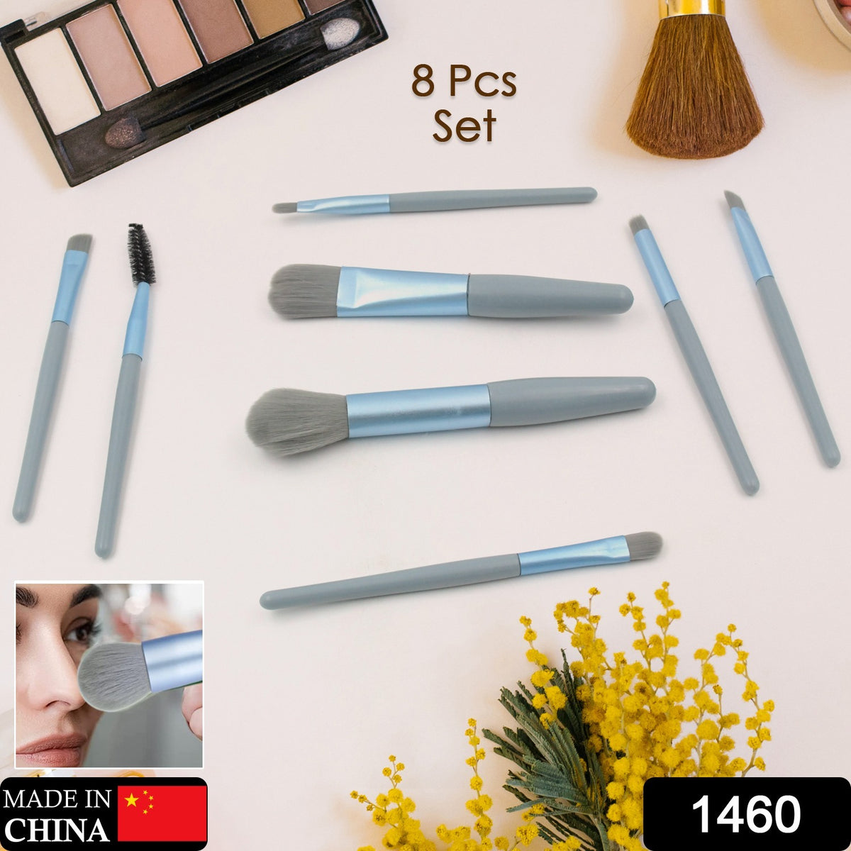 8 PCS Mini Makeup Brush Set with Case, Portable Foundation Brush Kit T ...