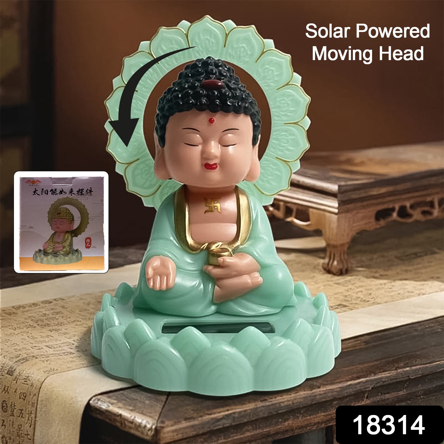Get Solar Powered Moving Head Buddha For Diwali Gift