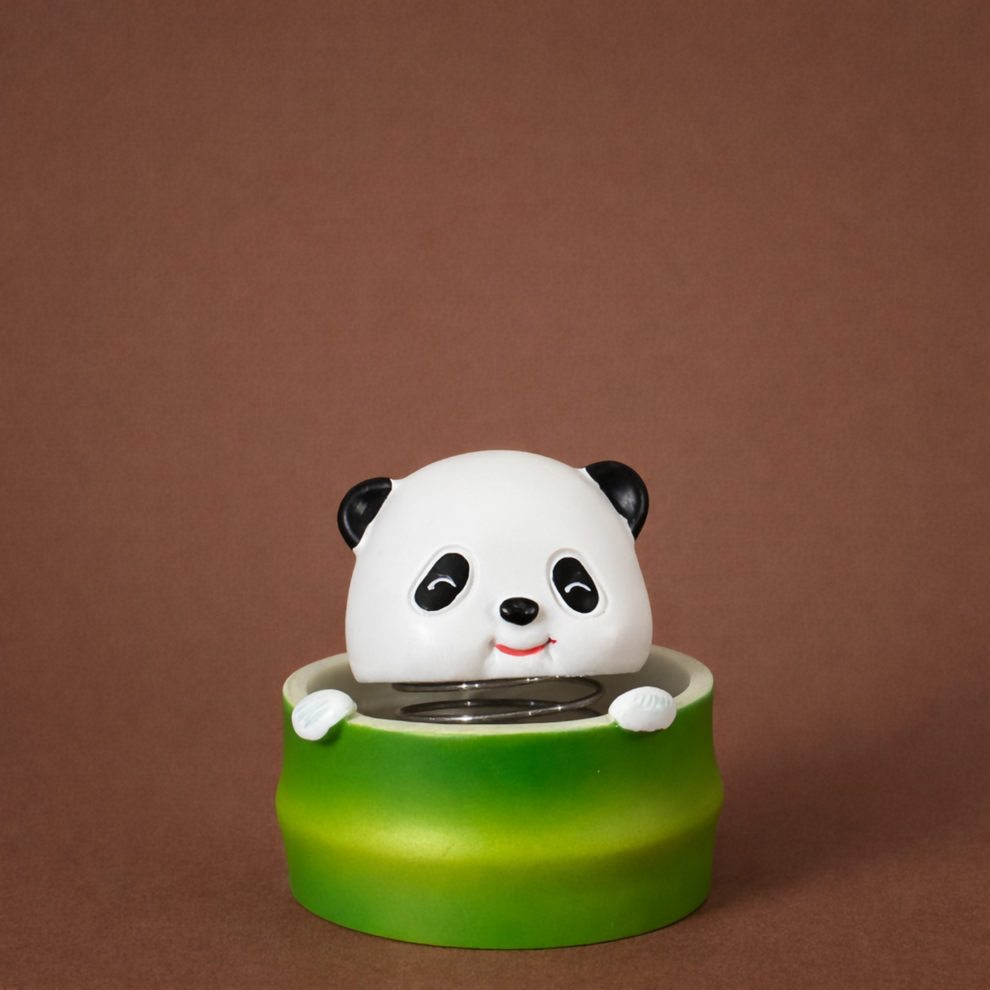 Cute Panda Desk Decor with Spring Bobble Head for Home & Office