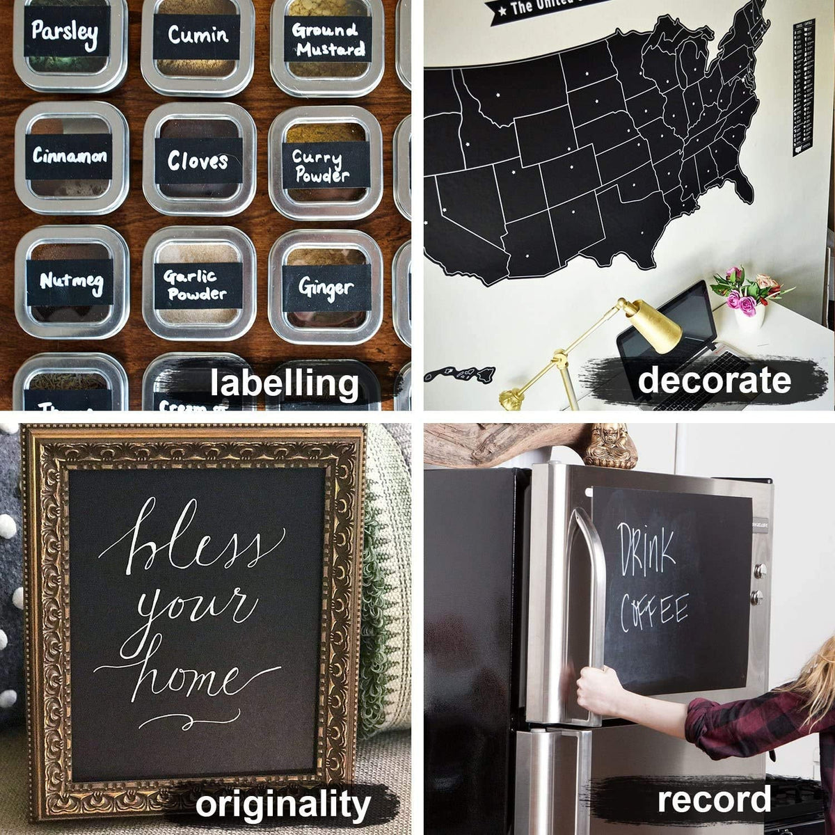 4038 Blackboard Erasable Wall Sticker Chalkboard Sticker — DeoDap