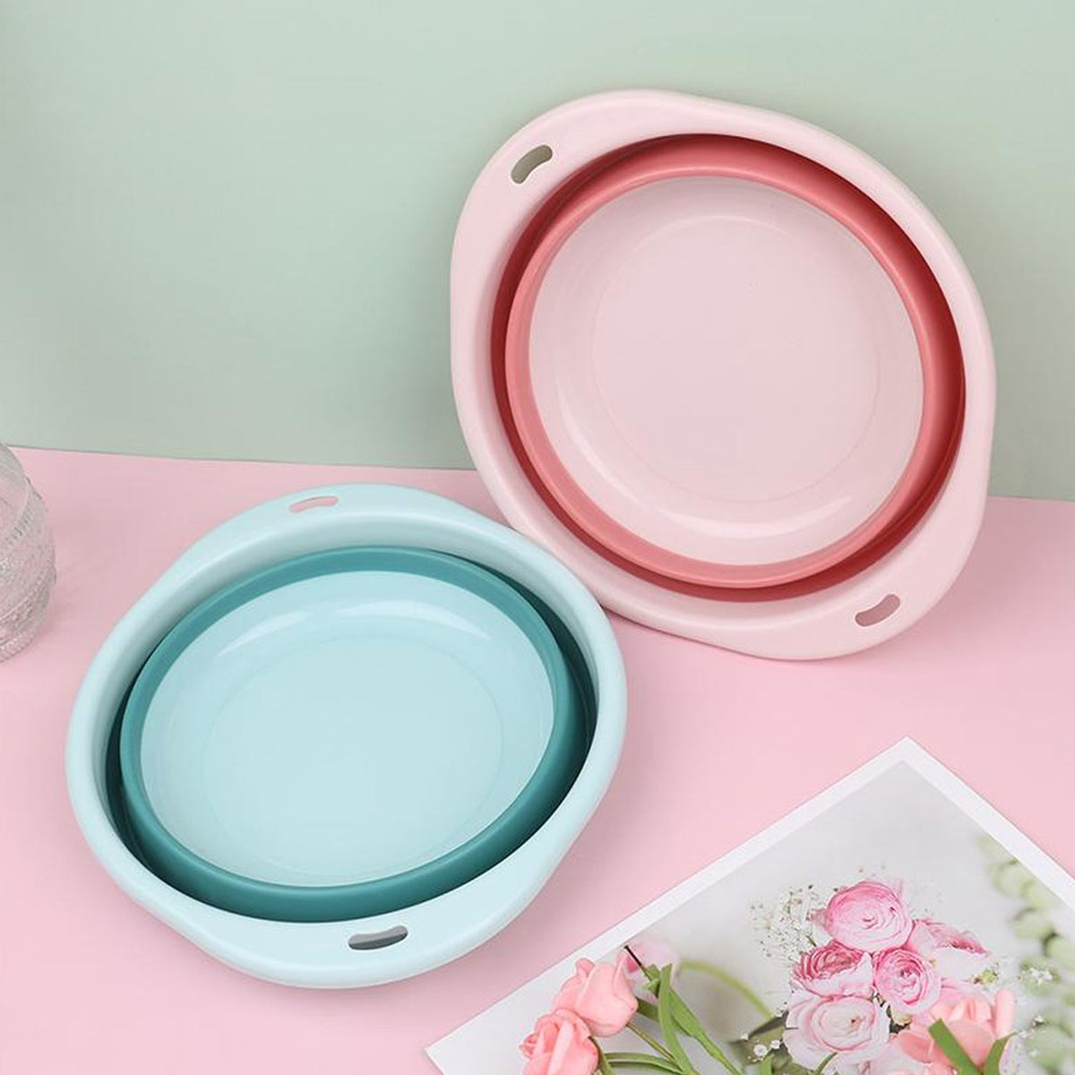 MULTI-PURPOSE PORTABLE COLLAPSIBLE FOLDING TUB, WITH HANGING HOLE & SA ...