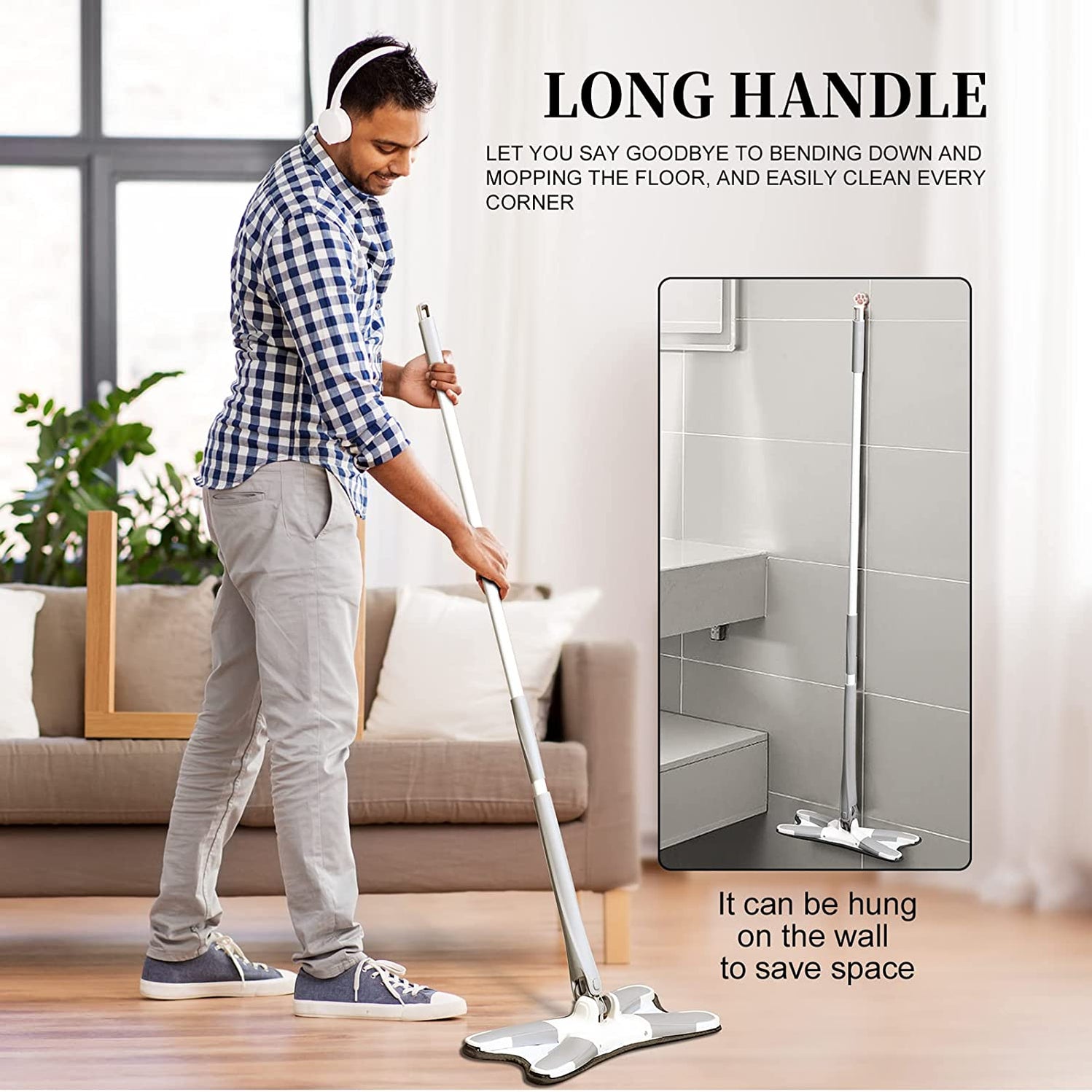 4874 X Shape Mop or Floor Cleaning Hands-Free Squeeze — DeoDap