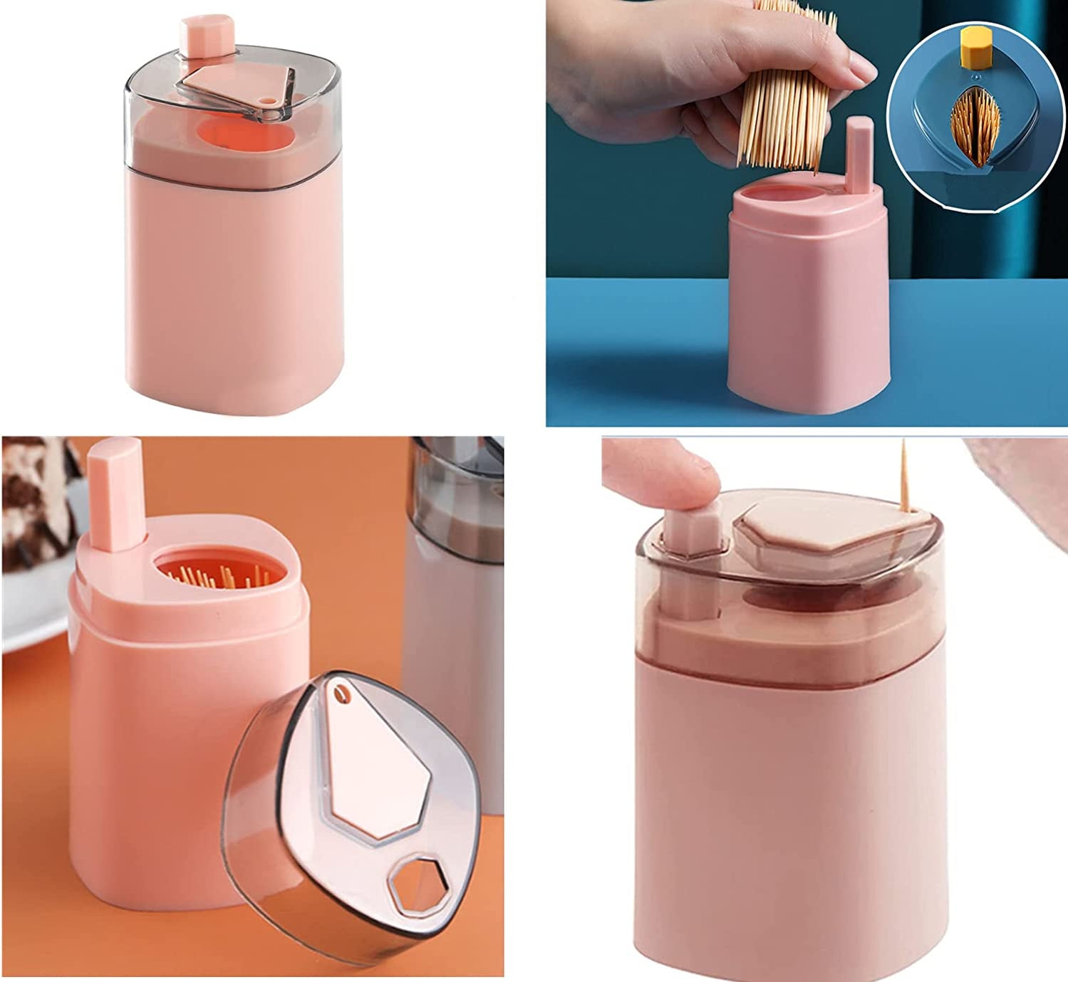 Toothpick Holder Dispenser, Pop-Up Automatic Toothpick Dispenser, Toot ...