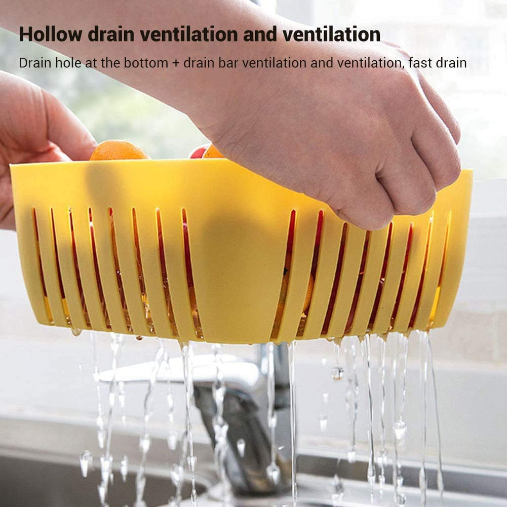 Shop Double Layer Food Drainer Washing Basket | DeoDap