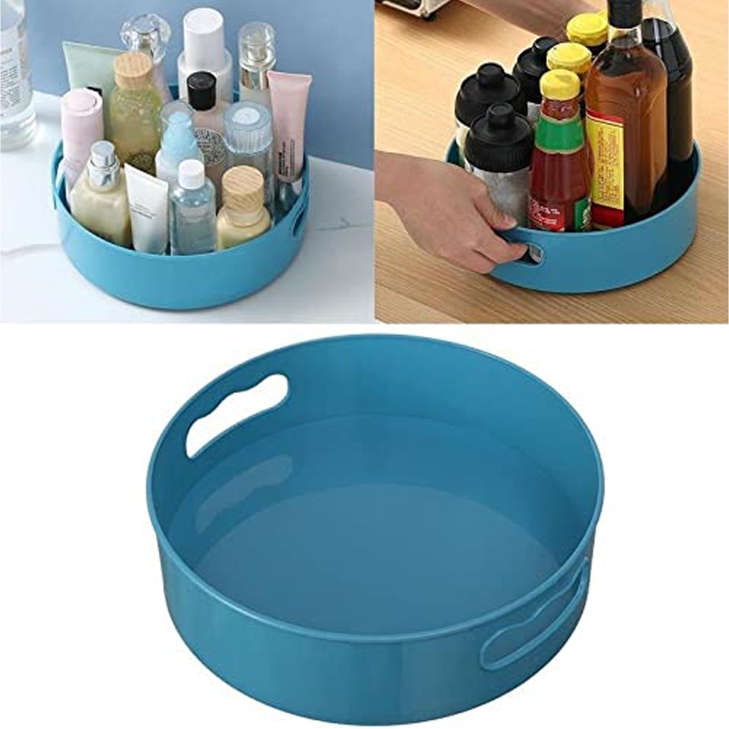 360° Rotating Kitchen Organizer Trolley for Storage - Turntable Tray w